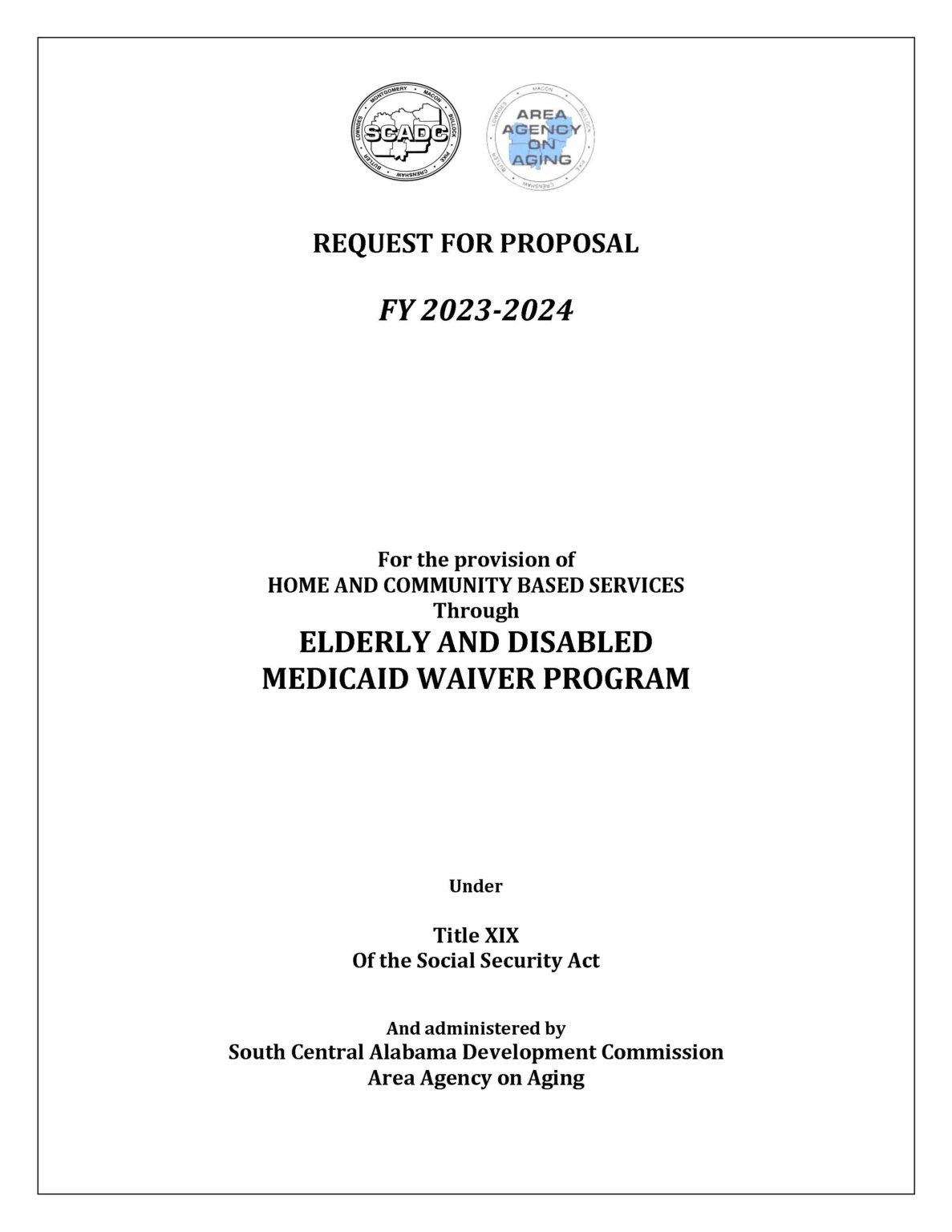 SCADC Elderly & Disabled Medicaid Waiver Program Request for Proposal ...